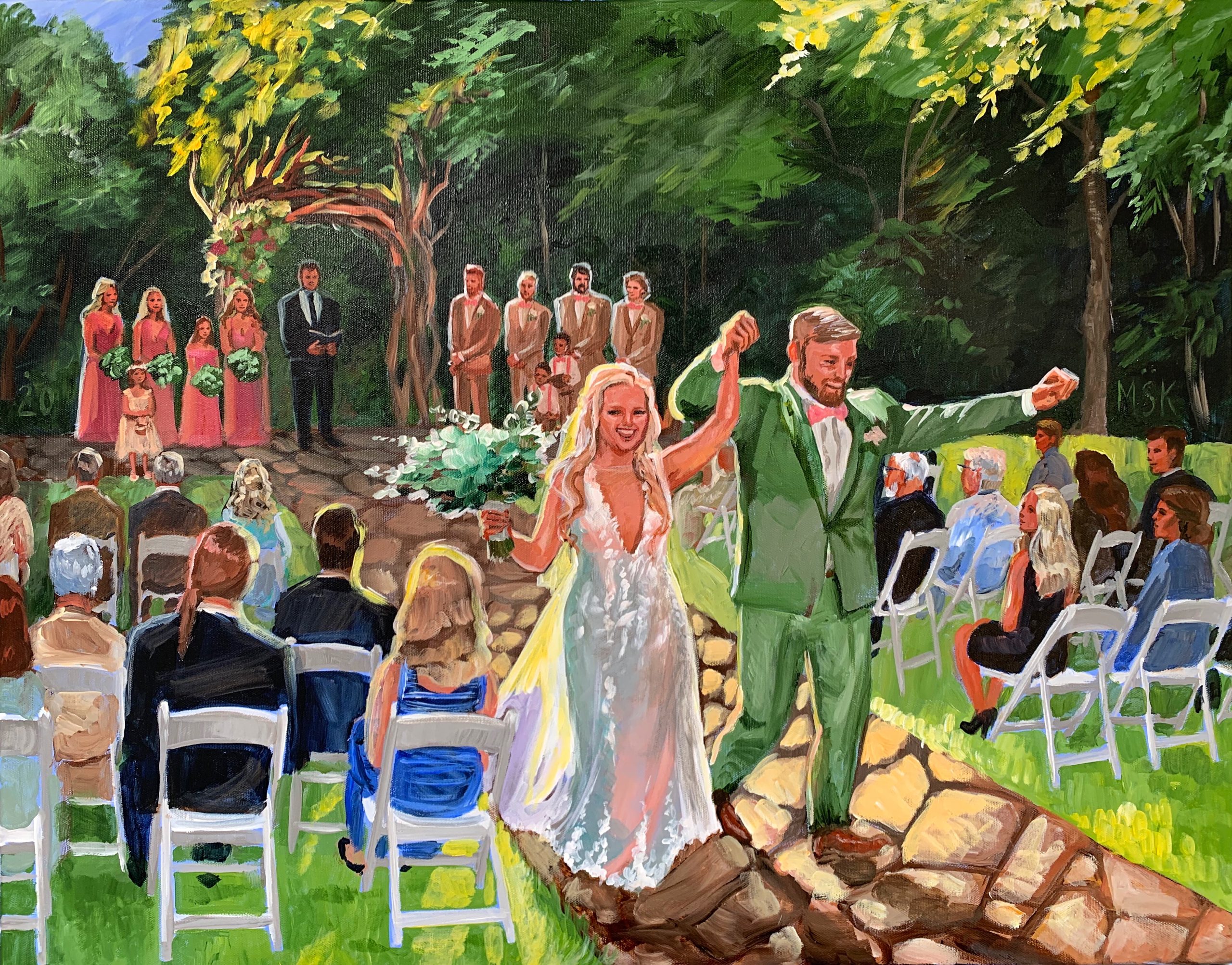 Mallory & Ryan: 24x36 inch Acrylic Live Painting | Maggie Smith Kuhn