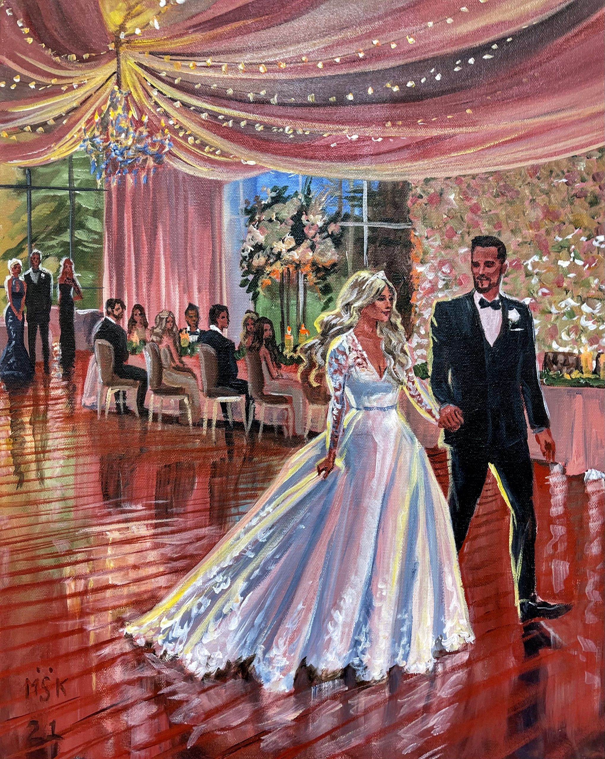 Katelyn & Eddie: 16x20 inch Acrylic Wedding Live Painting | Maggie ...